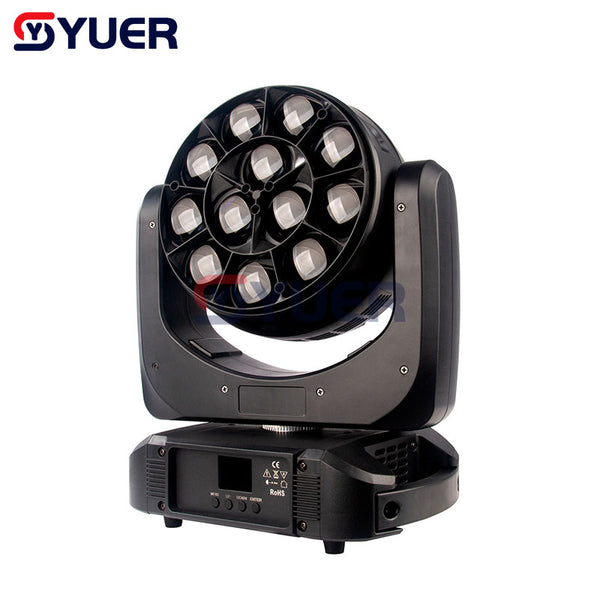 YUER™️ Professional 12x40W LED RGBW 4in1 Zoom Wash LED Moving Head Lig ...