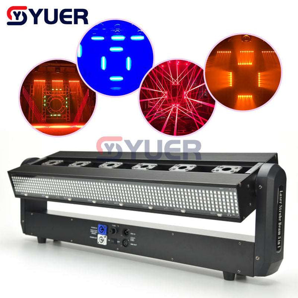 YUER™️ LED Cree RGB Laser Beam Marquee 3IN1 Multifunction Moving Head ...